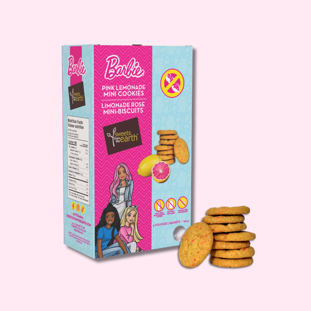 Barbie Pink Lemonade Mini Cookies - 28g x 5 — Sweets from the Earth